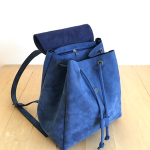 Faux Leather Blue Backpack - Vegan Backpack - Water Resistant - Vegan ...