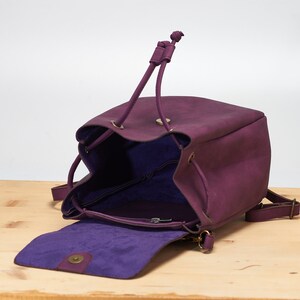 Mini Backpack - Purple Bag - Vegan Backpack - Convertible Bag - Purple ...