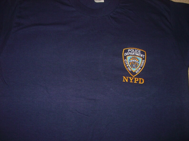 NYPD New York Police Department T Shirt , Embroidered Letters. Size L ...