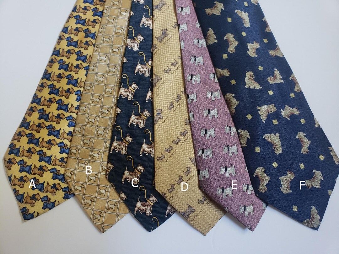 Vintage Terrier Dog Breeds Necktie, Dog Print Men's Tie - Etsy