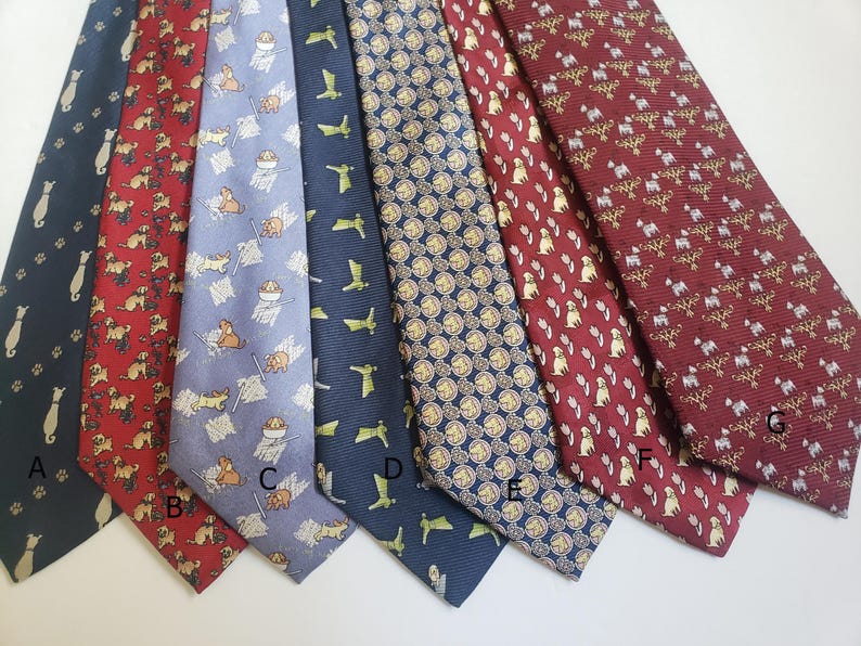 Vintage Terry Dog Breeds Necktie, Dog Print Men's Tie - Etsy