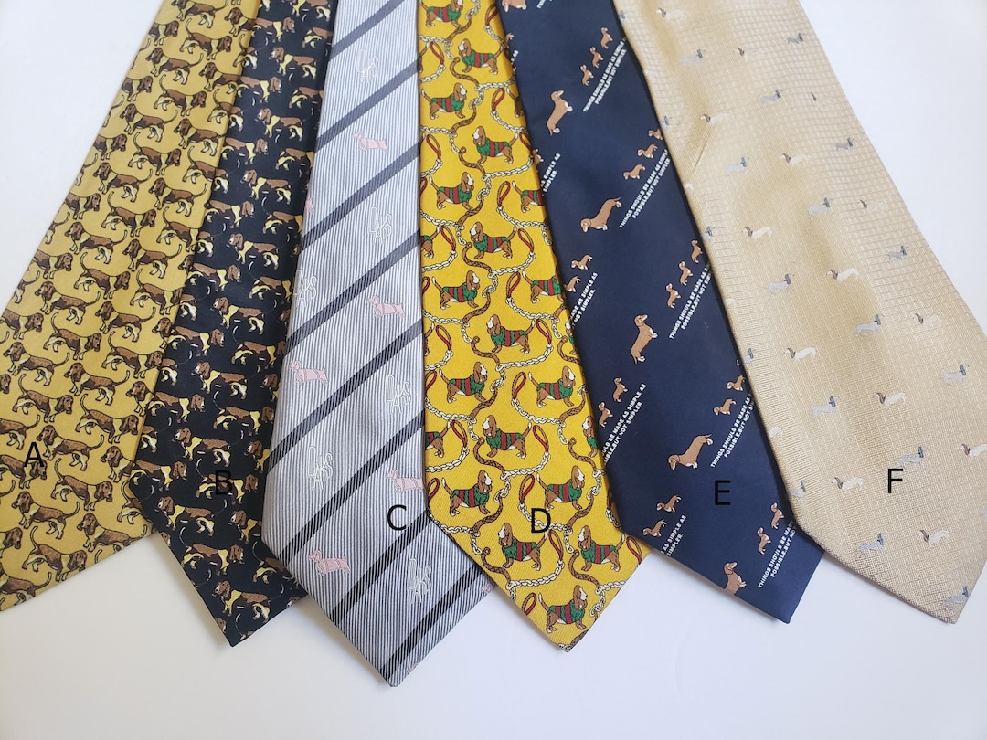 Vintage Basset Hound Dog Breeds Necktie, Dog Print Men's Tie - Etsy