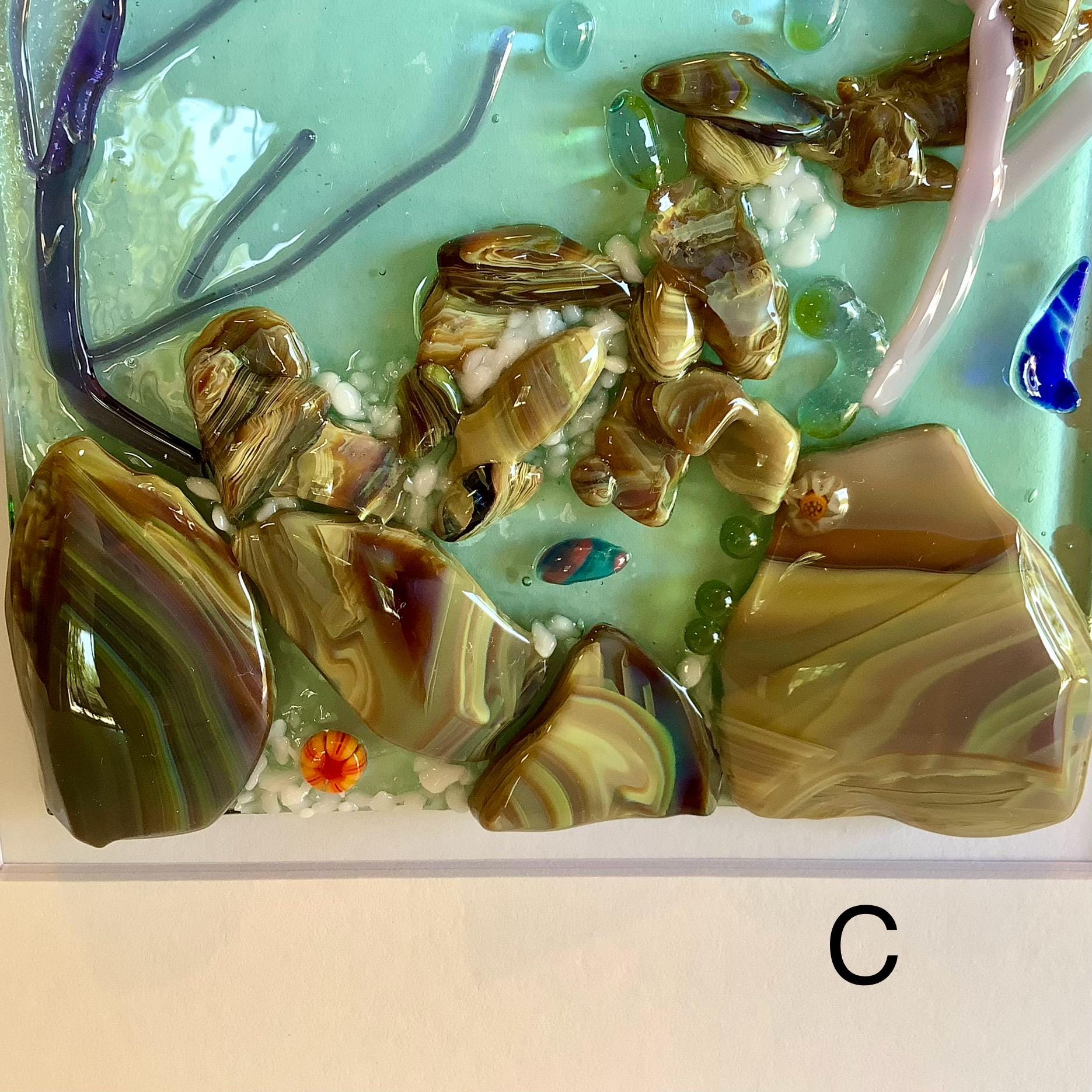 Glass Seascape - Ready to Frame- Jellyfish Turtle Fish Coral Ocean - Etsy