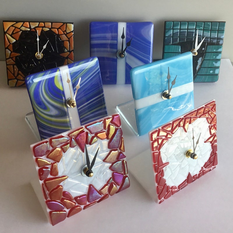 Fused Glass Clock - Etsy