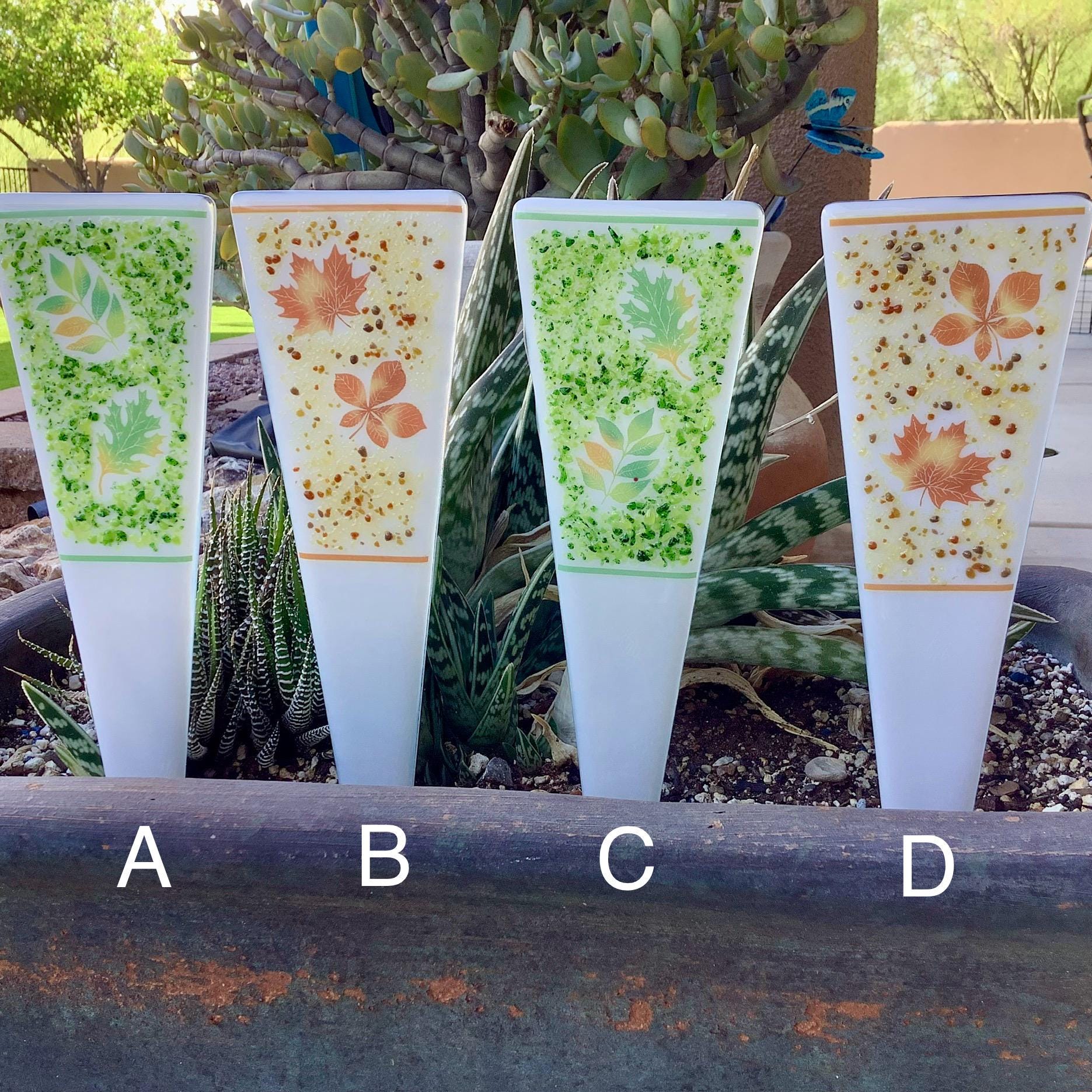 Leaves Spring Summer Fall Pot Stakes Yard Garden - Etsy