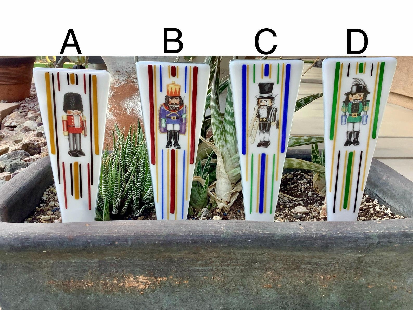 Nutcracker Pot Stakes Yard Garden Cute Christmas - Etsy