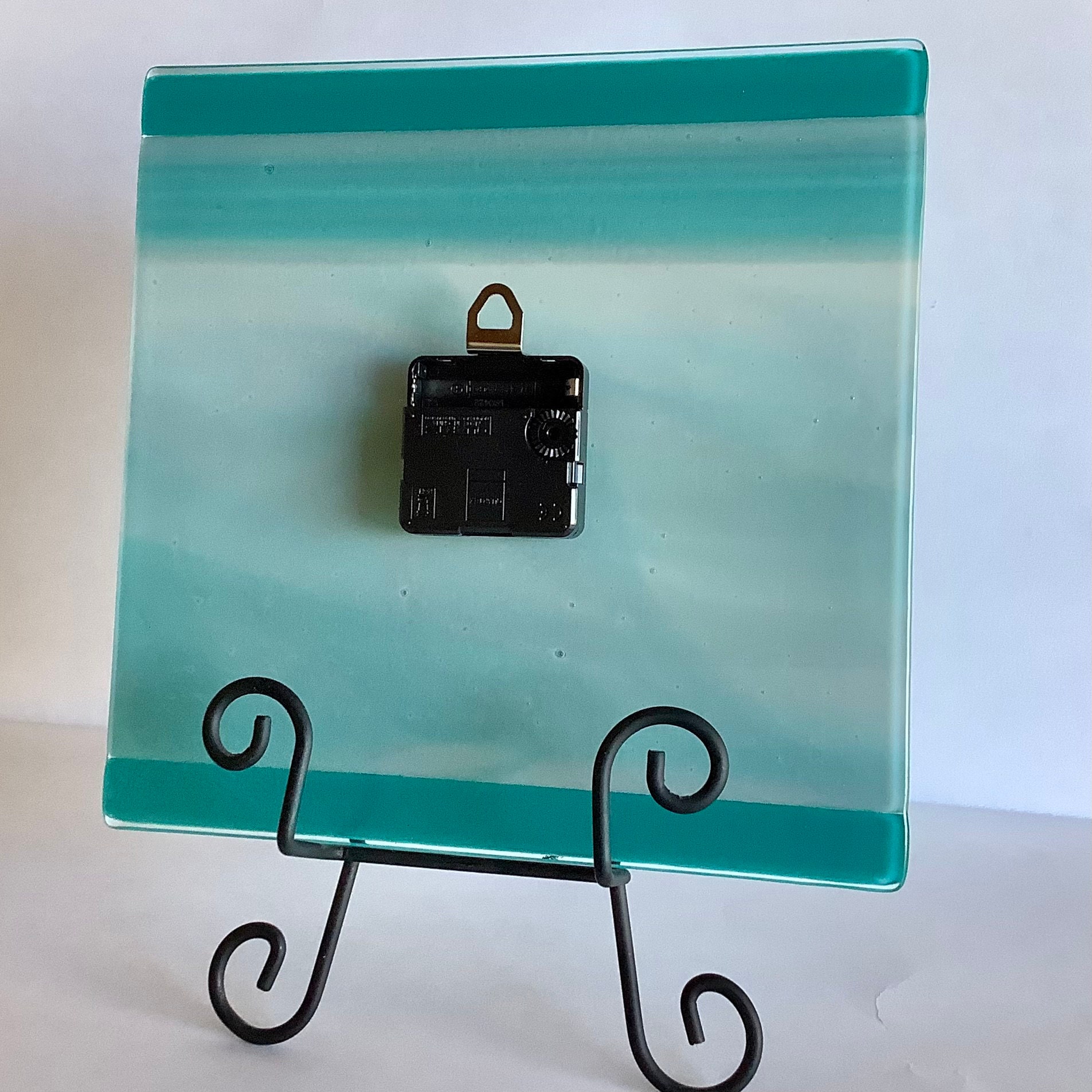 Wall Clock Functional Art - Southwestern Swirl Fused Glass - Etsy