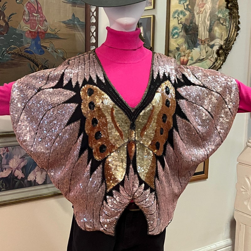 Sequin Butterfly Top - Etsy