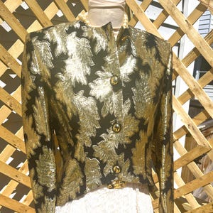 Vintage 80s Brocade Jacket: Gold & Black Hi-lo Blazer - Etsy