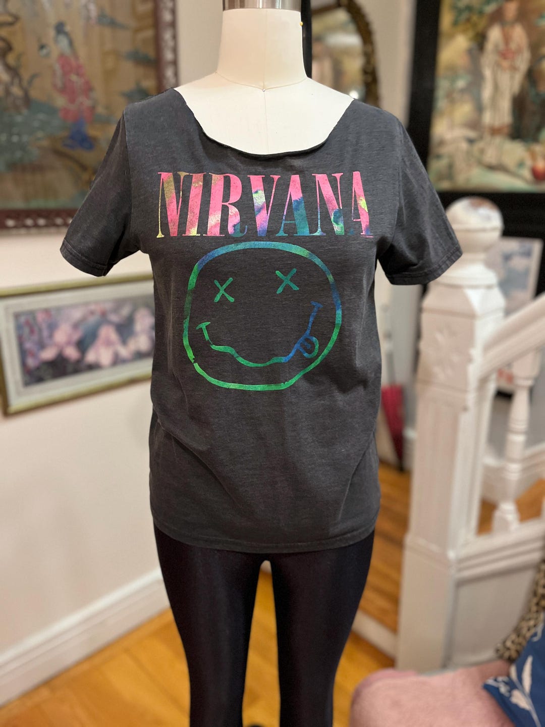 Vintage Nirvana Tee Shirt, Cut Neck Tee Shirt, Nirvana Tee, Vintage ...