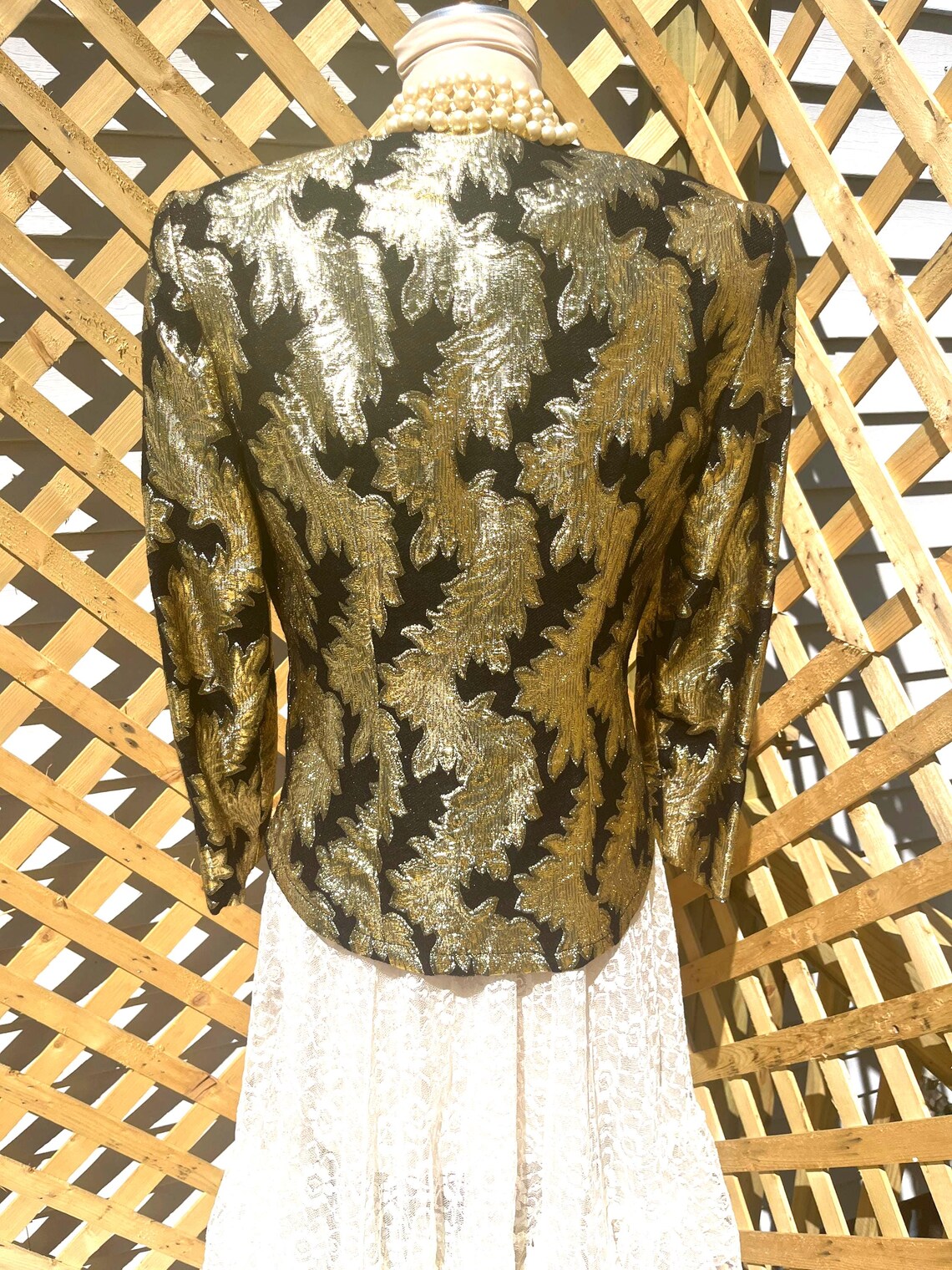 Vintage 80s Brocade Jacket: Gold & Black Hi-lo Blazer - Etsy