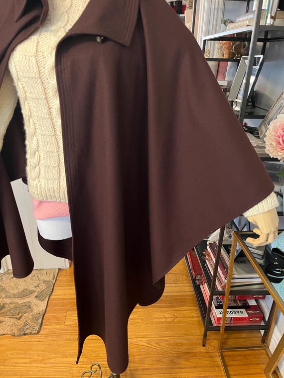 Vintage brown wool cape, vintage cape, toggle cape, o… - Gem