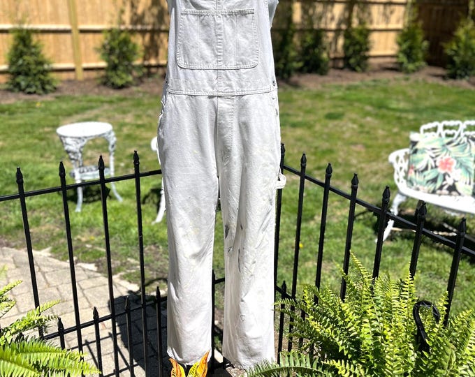 Vintage Gap Painter Overalls: 90s White Paint-marked Denim - Etsy