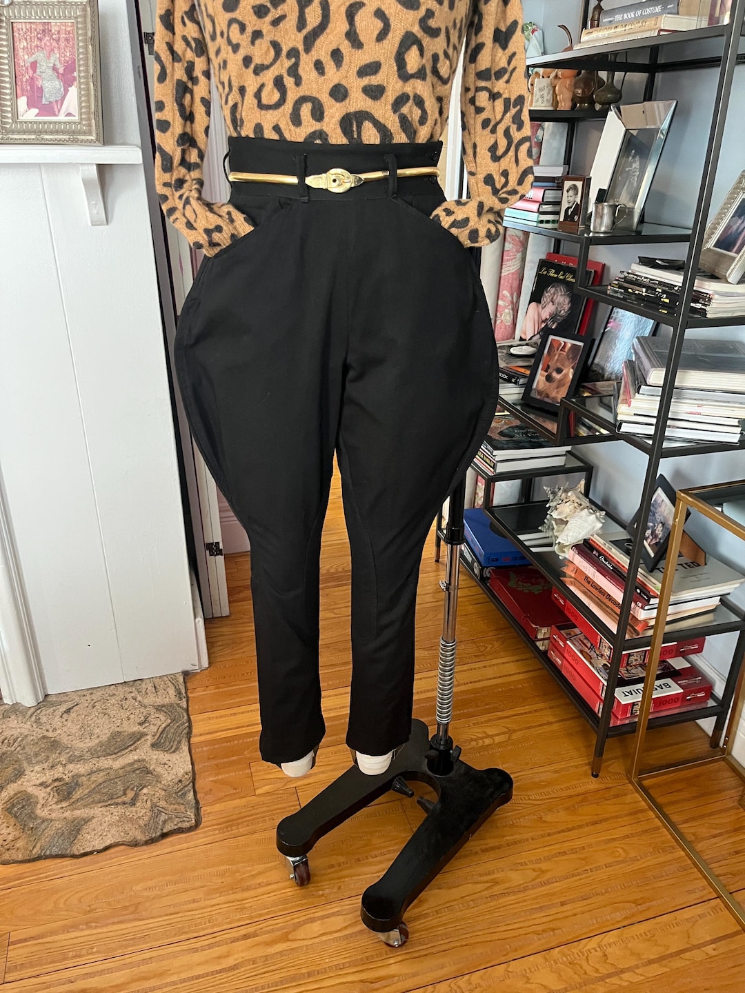 Vintage Jodhpurs, 50s Twill Jodhpurs, High Waist Black Riding Pants ...