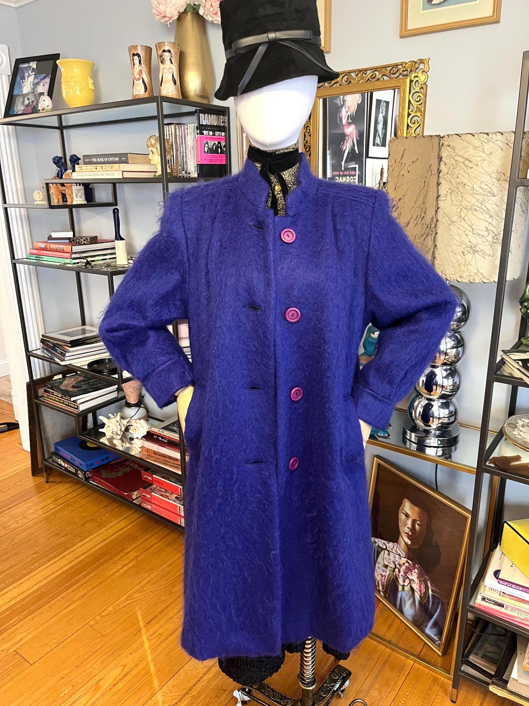 Vintage Purple Mohair Coat: 80s Long Paul Levy - Etsy