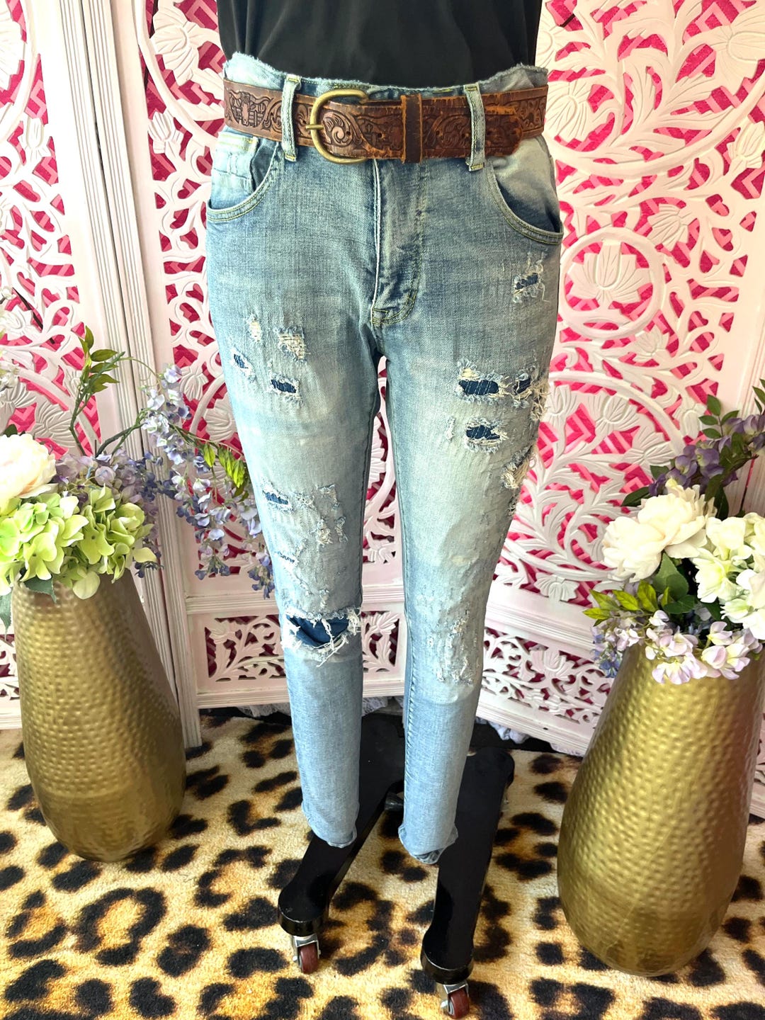 Vintage Ripped Jeans, 32x32, Smoke Rise Jeans, Trashed Jeans, Ripped ...