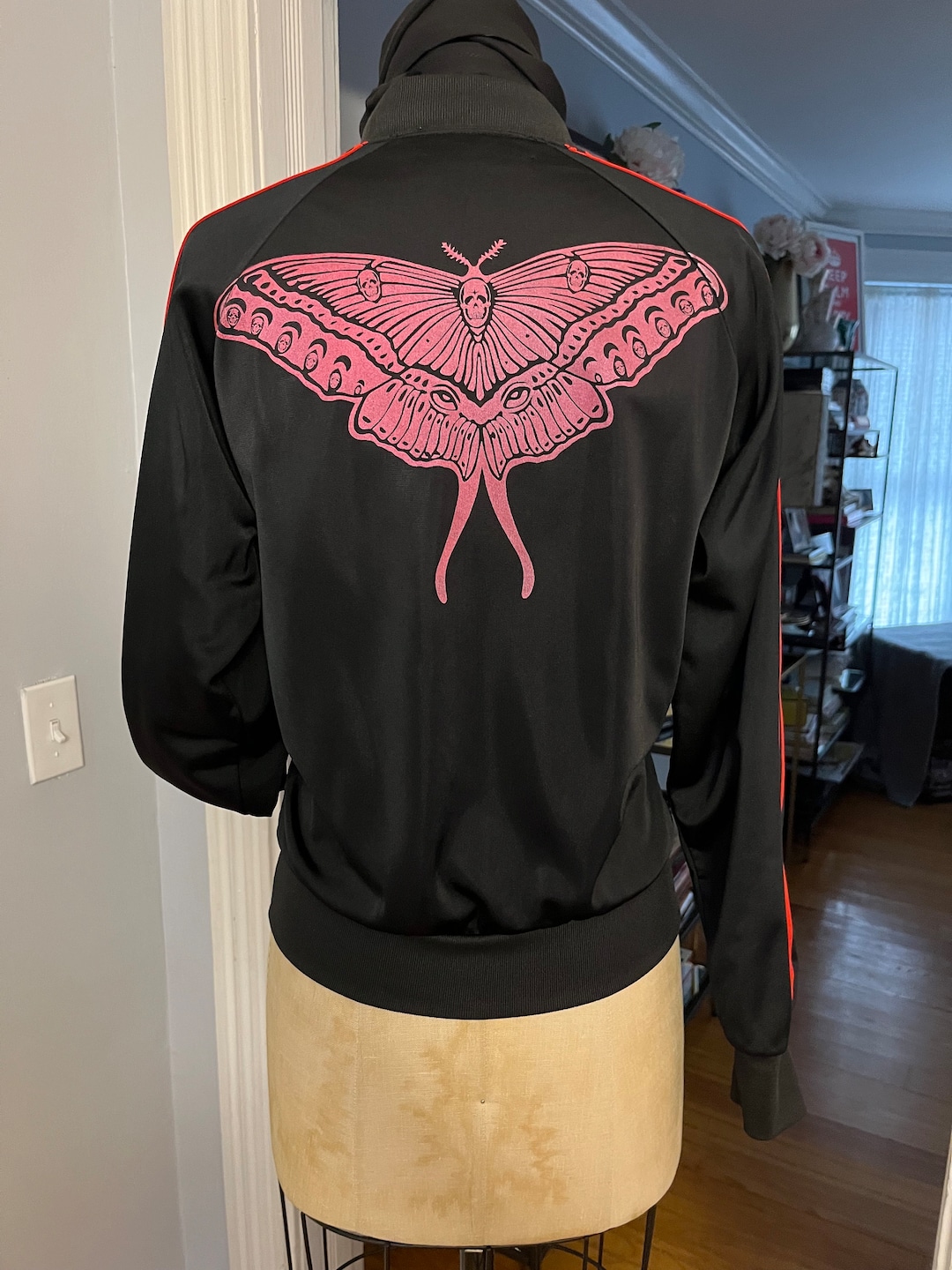 LUNAR MOTH Jacket/black Track Jacket/lunar Moth Print Track Jacket/red ...