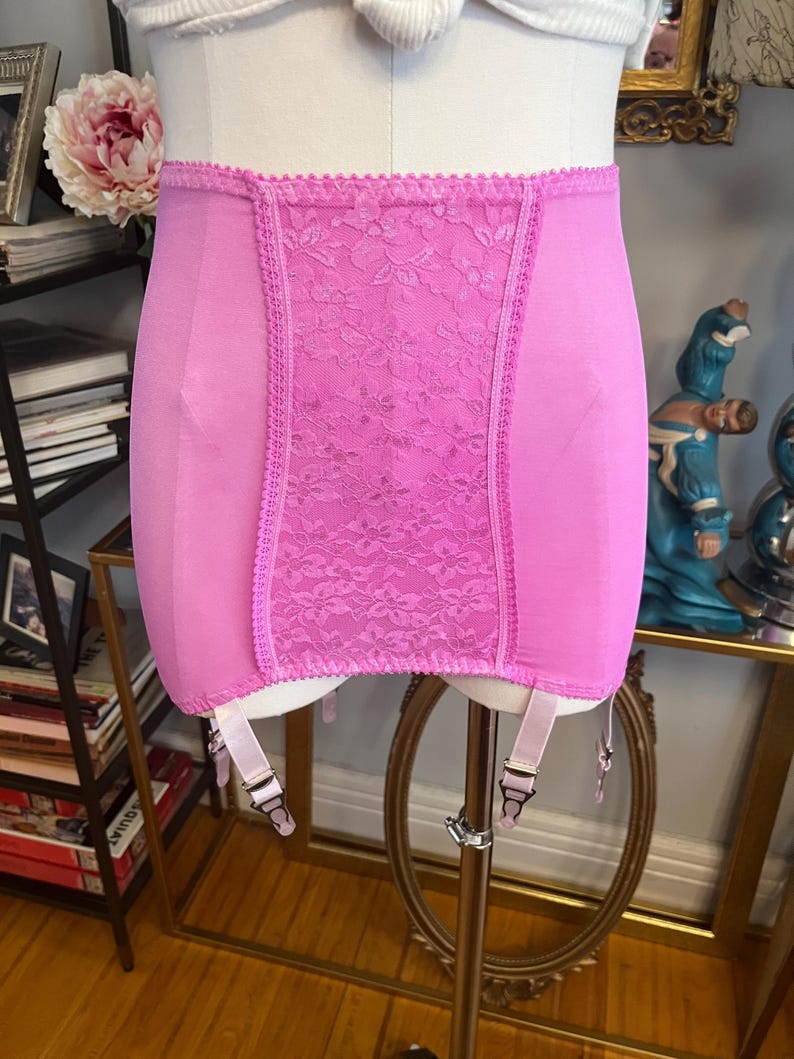 Hand Dyed Pink Girdle: Pin up Girl Garter Skirt - Etsy