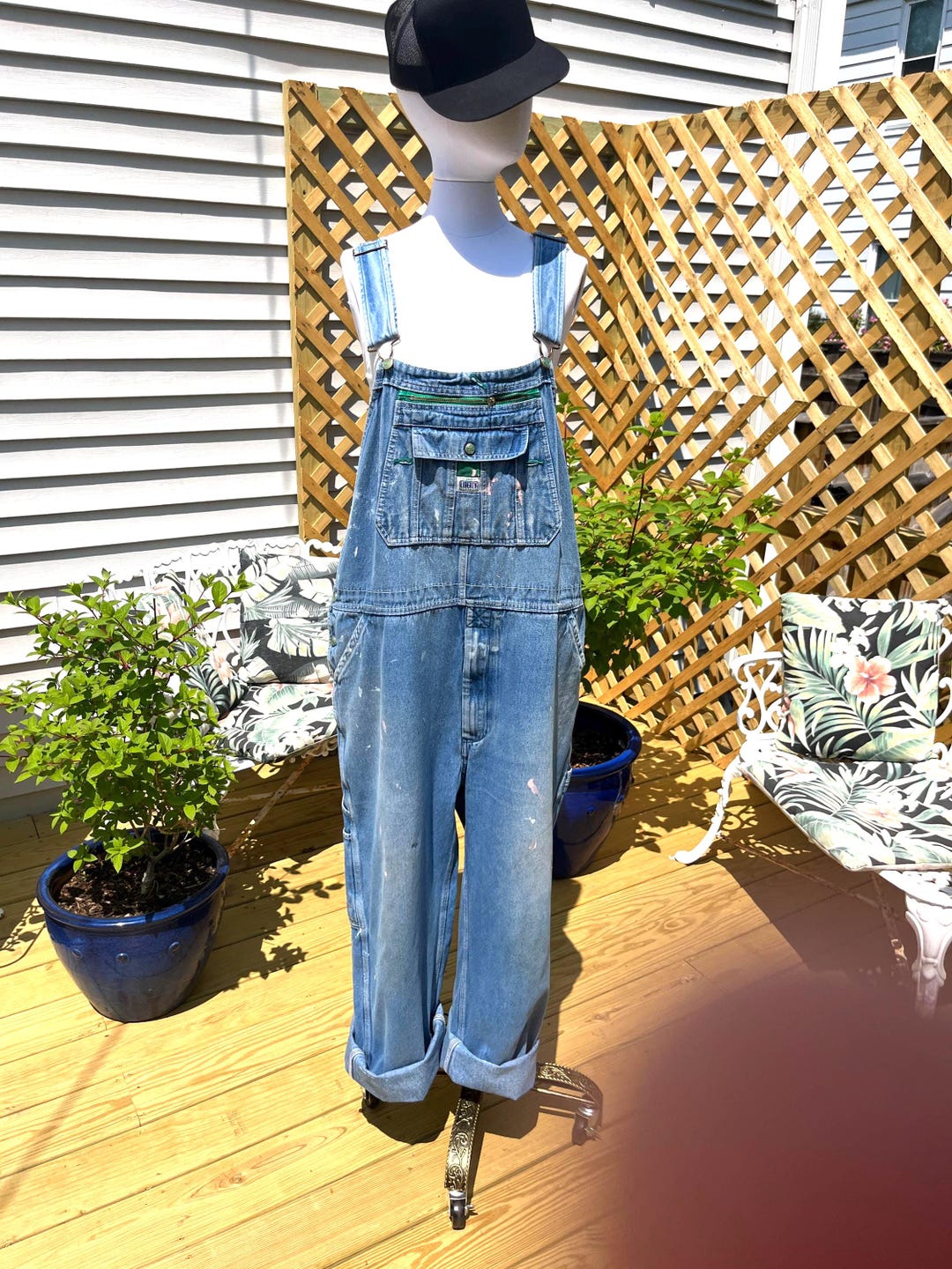 Vintage Liberty Denim Overalls 44": Faded & Paint Stained - Etsy