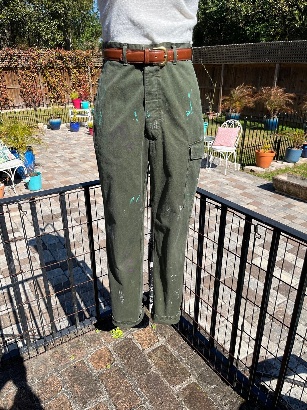 VINTAGE DUTCH ARMY Pant/ Vintage Army Pant/army Pants With Paint/paint ...