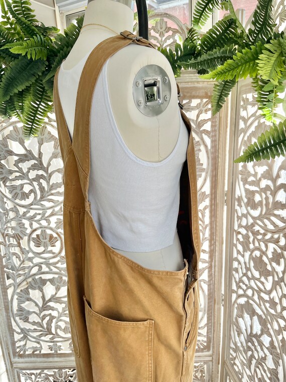 Vintage Craftsman Tan Canvas Overalls 44x31: Distress… - Gem