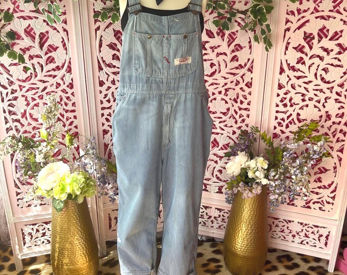 Vintage Stripe Overalls, 39x29, Railroad Stripe Overalls, Big Mac ...
