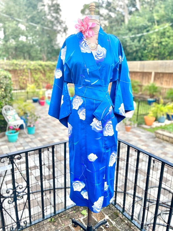vintage japanese blue yukata - Gem