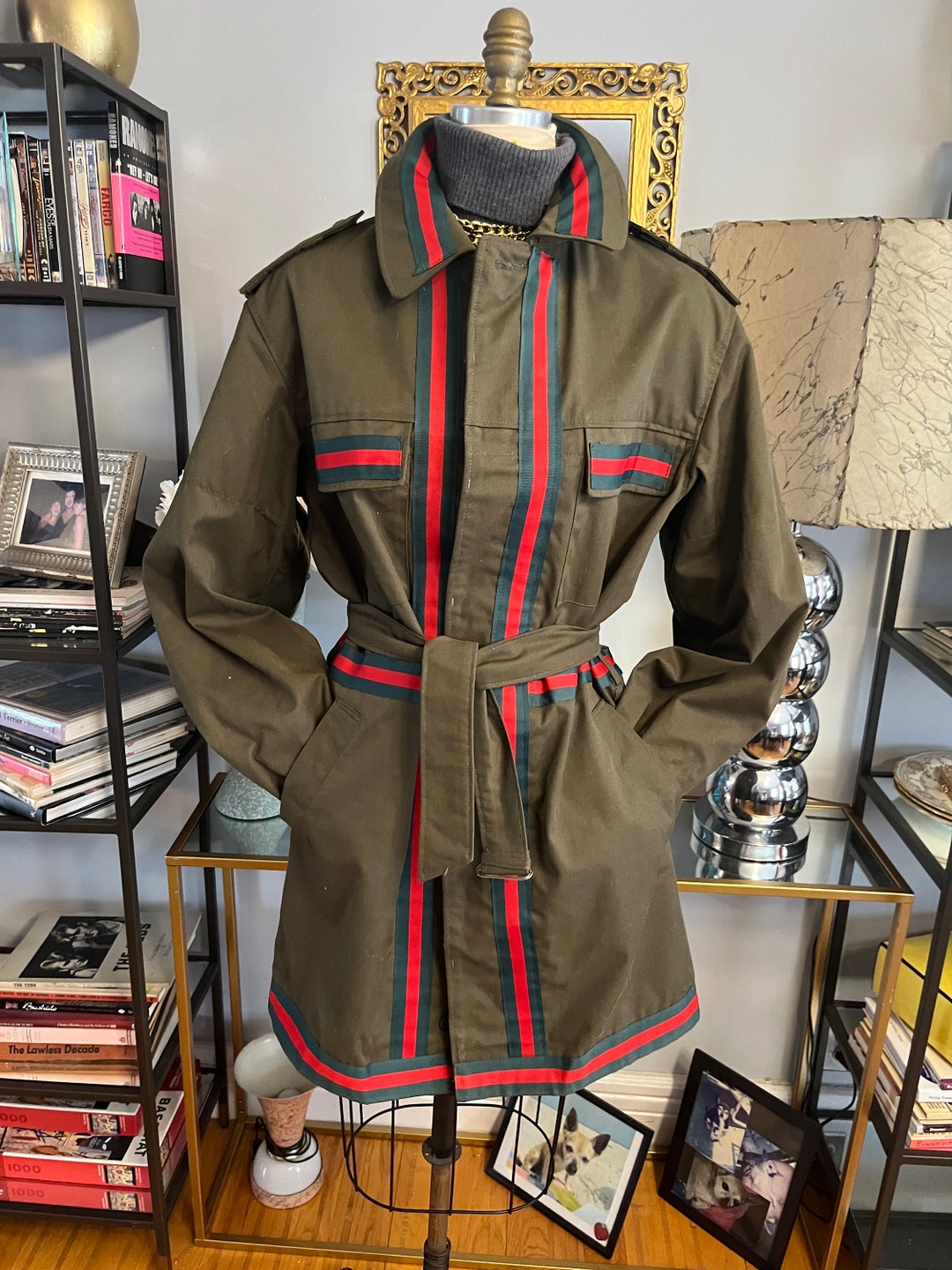 Czech Army Jacket, Upcycled Army Jacket, Czech Army Parka, Striped Trim ...