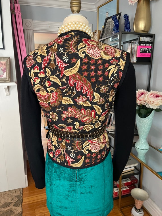 Quilted reversible vest, 80s ladies vest, black quilt… - Gem Quilted reversible vest, 80s ladies vest, black quilt… - Gem