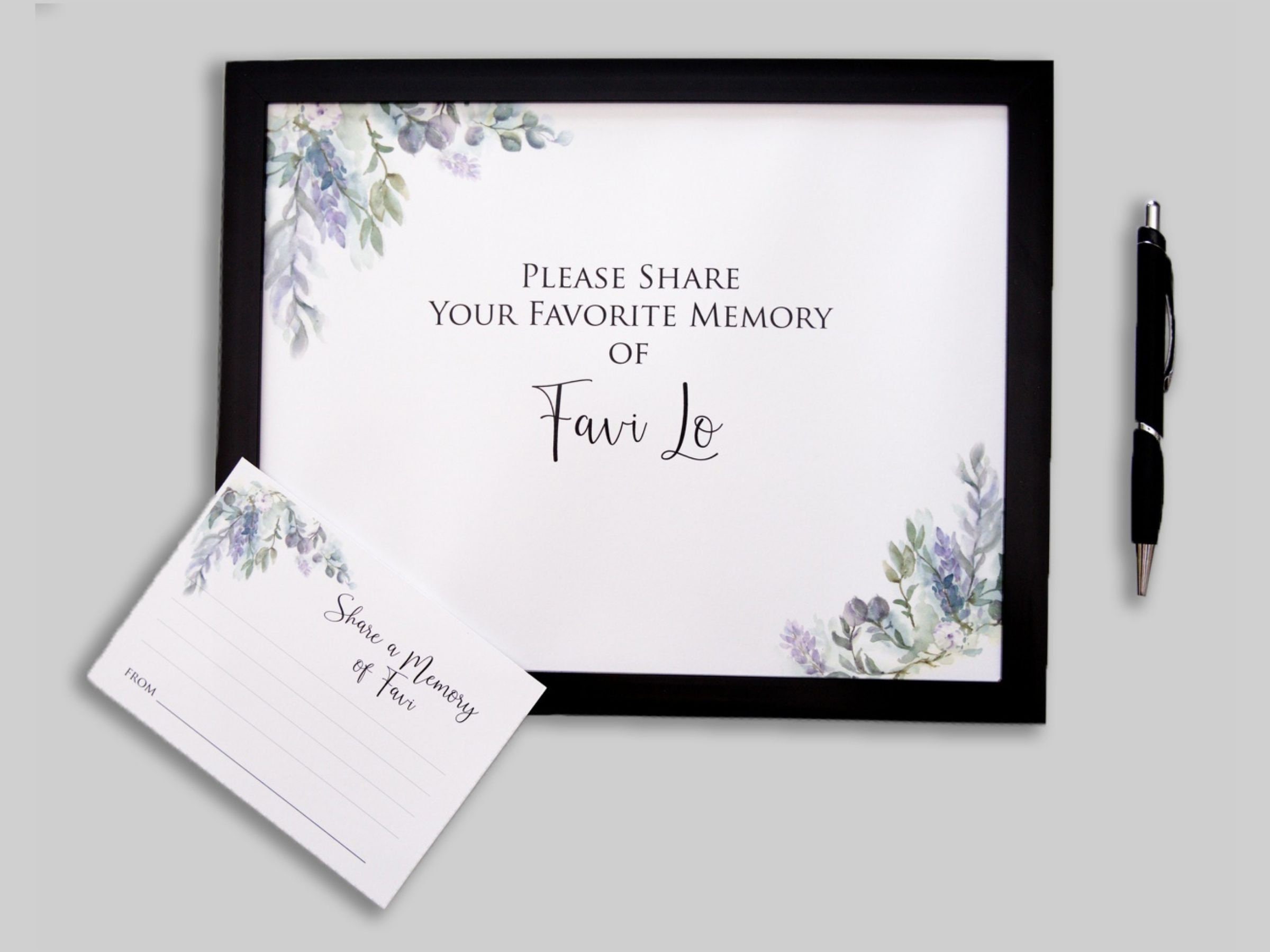 Funeral Share Memory Cards & Frame for Celebration of Life, Custom ...