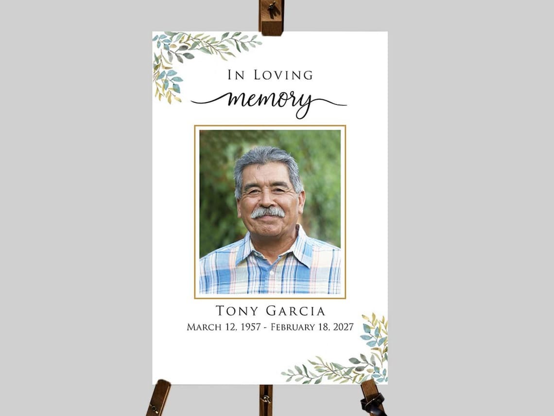 Large Funeral Welcome Sign With Photo in Four Designs 20 X - Etsy