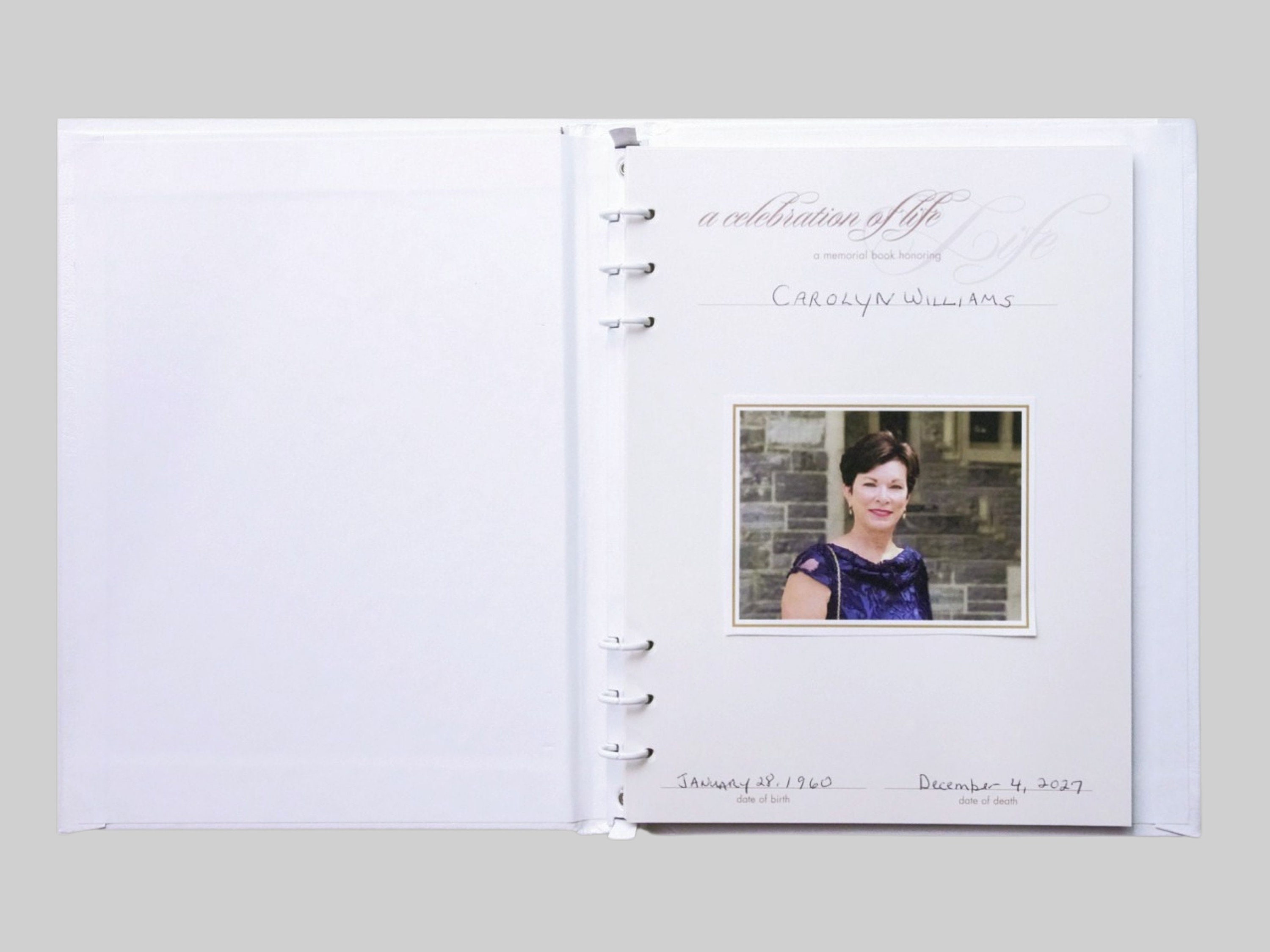Funeral Guest Sign in Book, Life Celebration Register Book With Photo ...