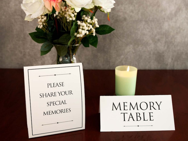 Celebration of Life Memory Table Sign & Matching Card next Day Shipping ...