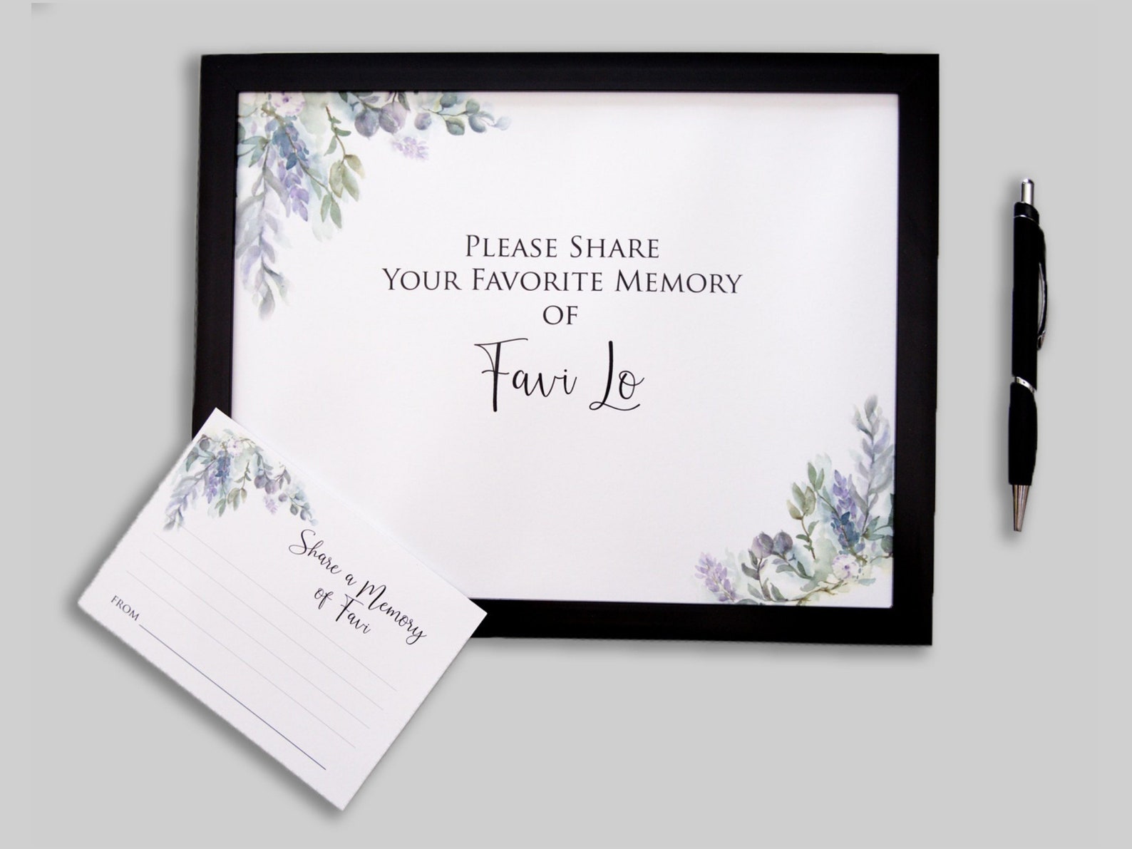 Funeral Share Memory Cards & Frame for Celebration of Life | Etsy