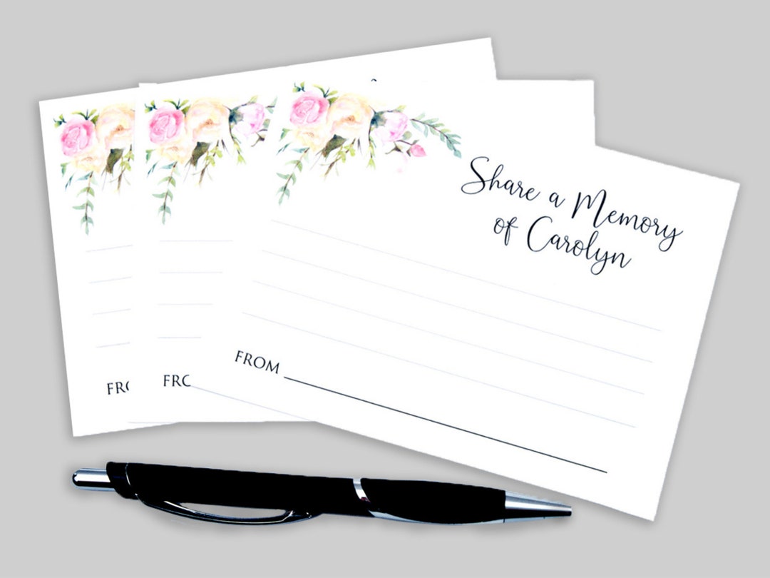 Funeral Share Memory Cards for Celebration of Life, Custom Printed With ...