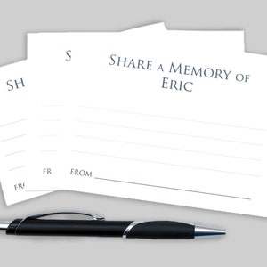 Funeral Share Memory Cards for Celebration of Life, Custom Printed With ...