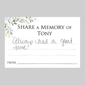 Funeral Share Memory Cards for Celebration of Life, Custom Printed With ...