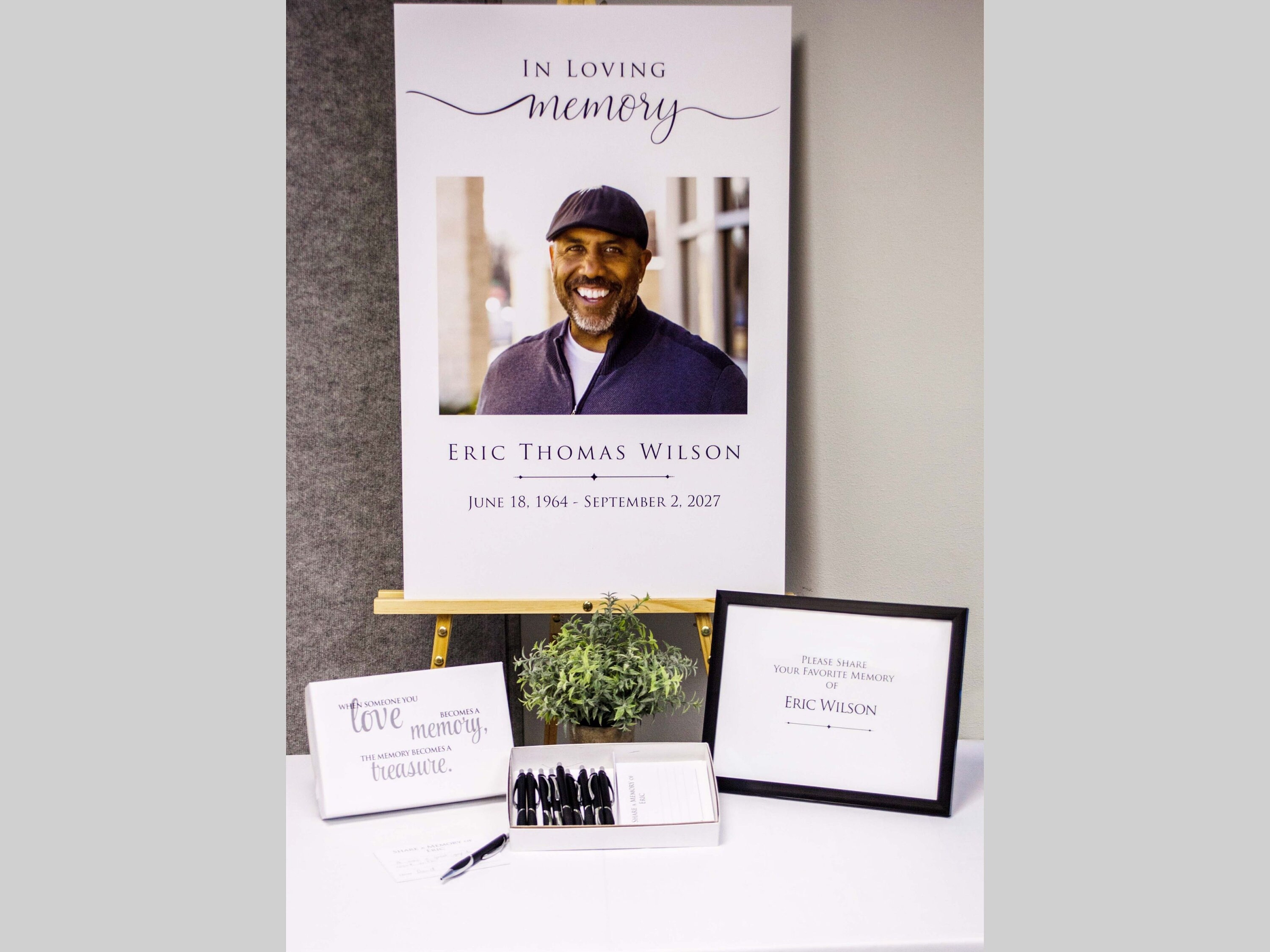 Celebration of Life Memory Table Sign & Matching Card – next Day ...