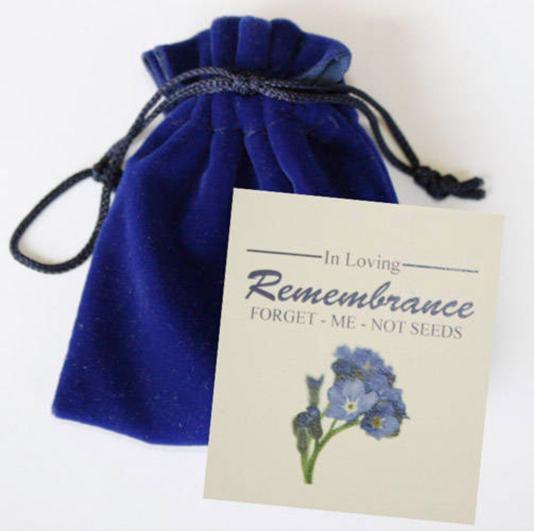Forget-me-not Memorial Seed Packets in Velvet Pouches - Etsy