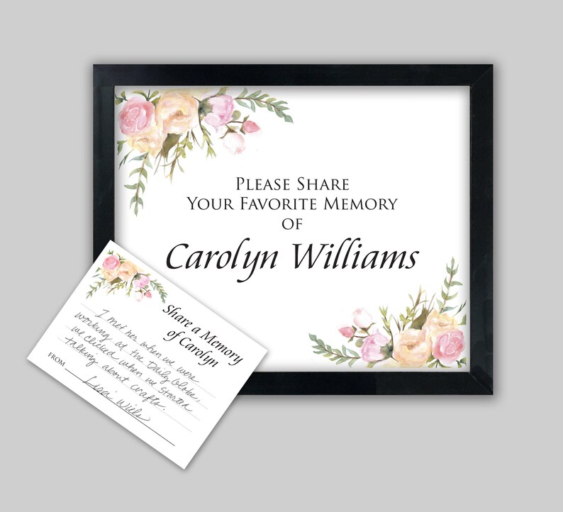 Funeral Share Memory Cards & Frame for Celebration of Life, Custom ...