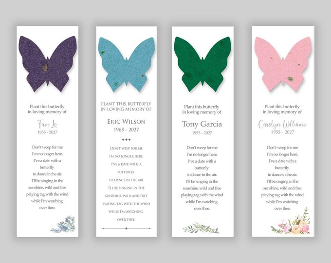 Memorial Bookmarks With Plantable Seeds – next Day Shipping - Etsy