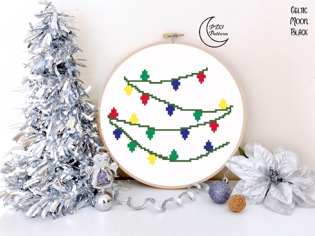 Christmas Lights Cross Stitch Pattern, Christmas, PDF, Cross Stitch ...