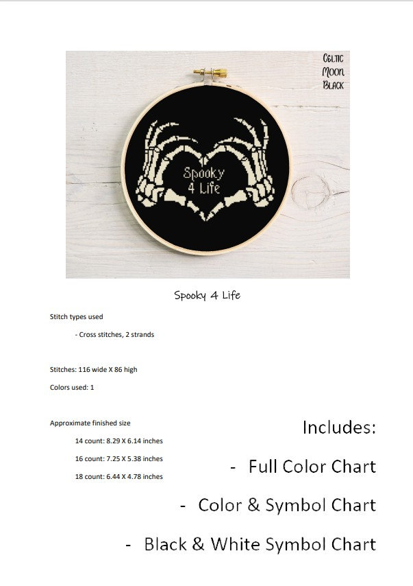 Spooky 4 Life Cross Stitch Pattern Halloween Cross Stitch - Etsy