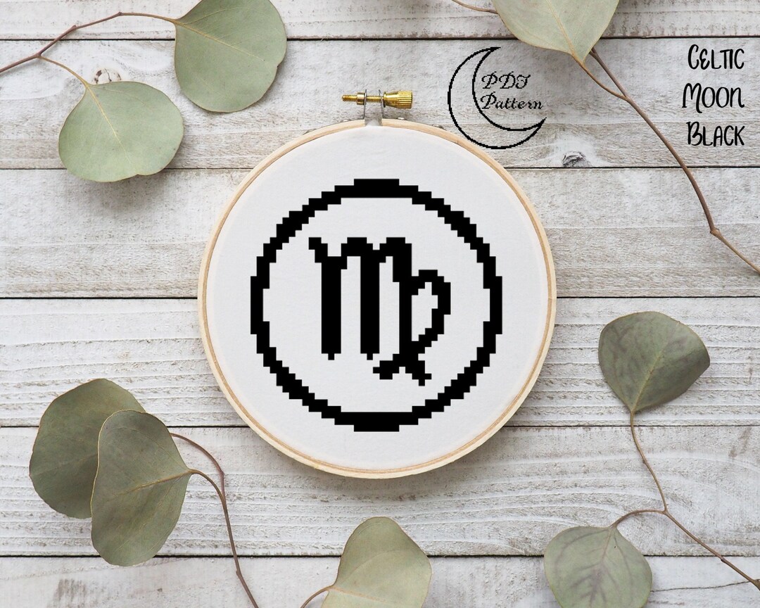Virgo Zodiac Symbol Cross Stitch Pattern (PDF Download) - Etsy
