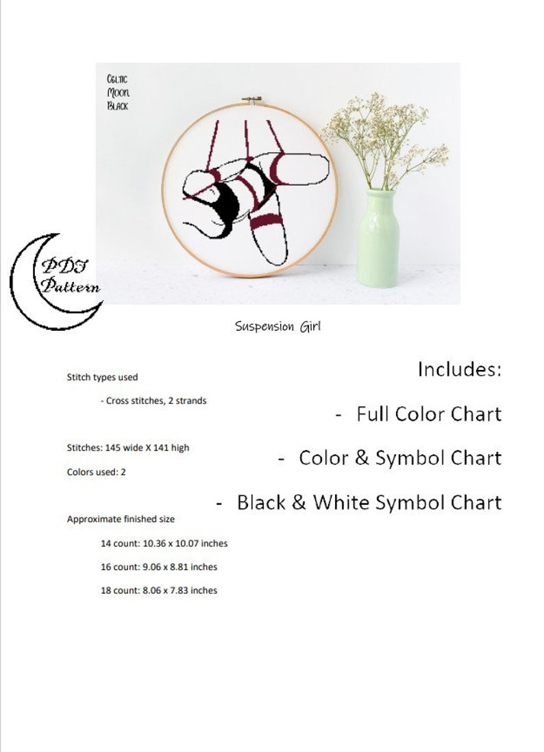 Suspension Girl Cross Stitch Pattern, Shibari, Bdsm, Submissive, Cross ...