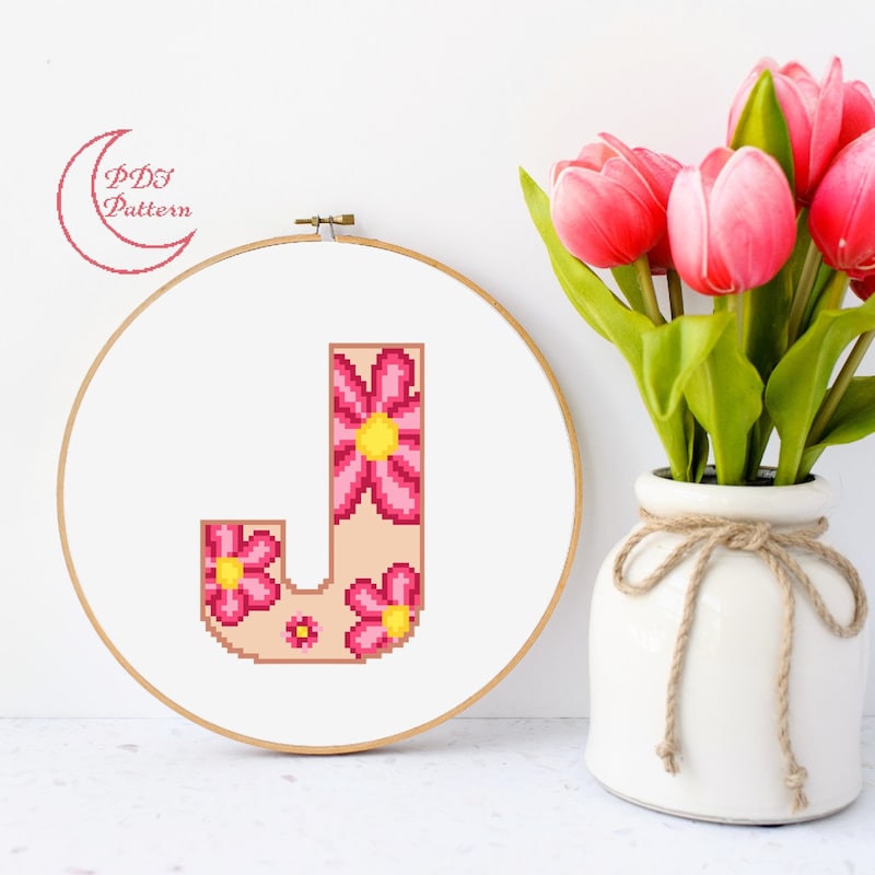 Cross Stitch Initial - Etsy