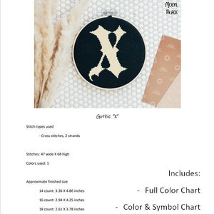 Letter X Cross Stitch Pattern, Instant PDF Download, Modern, Cross ...