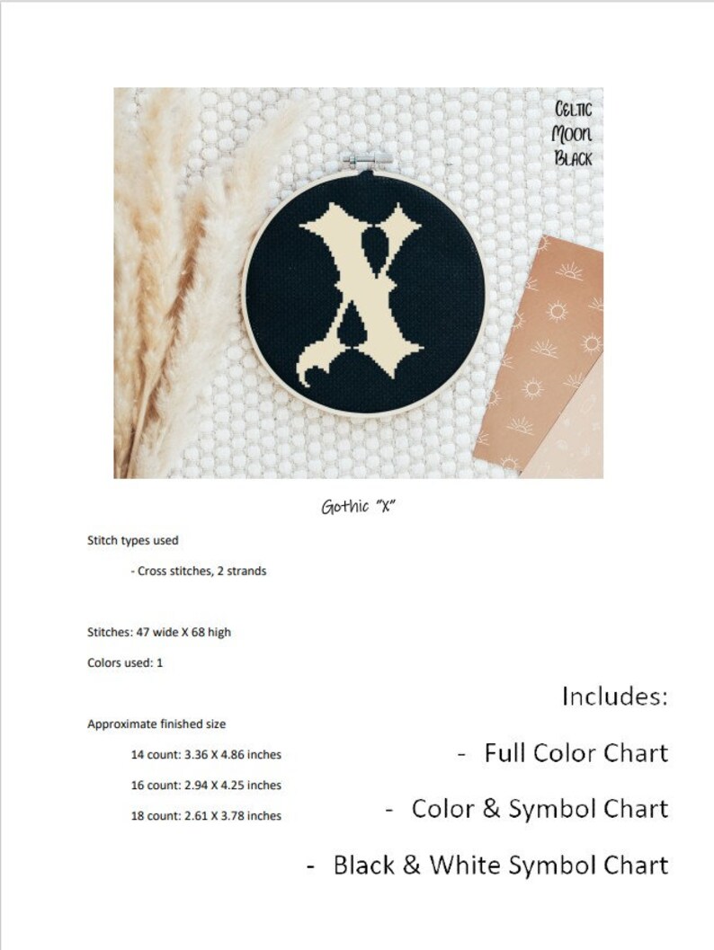 Letter X Cross Stitch Pattern Instant PDF Download Modern - Etsy