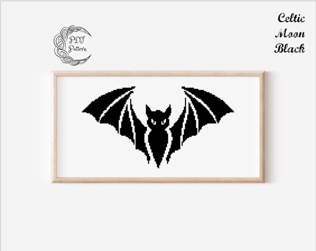 Bat Cross Stitch Pattern, Halloween, Cross Stitch Pattern, Minimalist ...