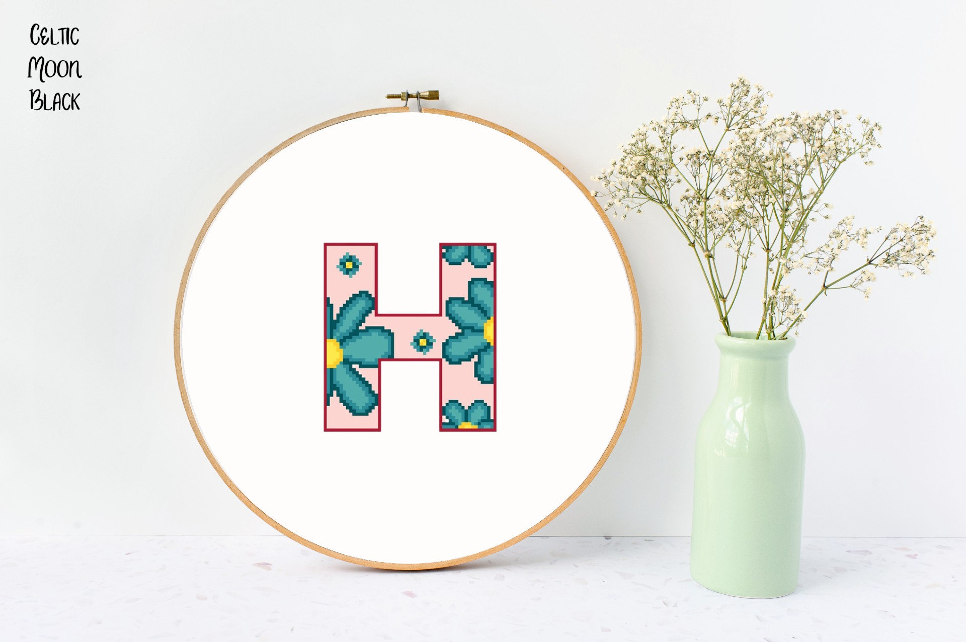 Letter H Cross Stitch Pattern Instant PDF Download Modern - Etsy